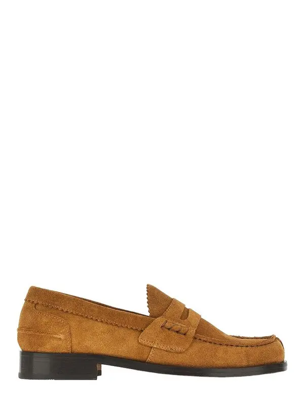 SAXONE Suede Leather Loafers - Beige