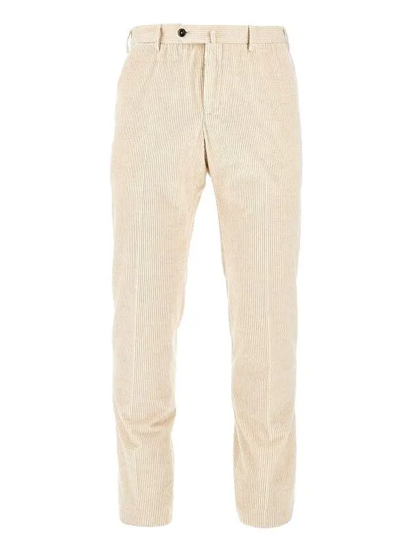 PT TORINO Corduroy Slim Fit Pants - White