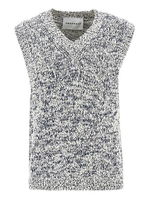 AMARANTO Mouliné Knit Vest - Multicolor