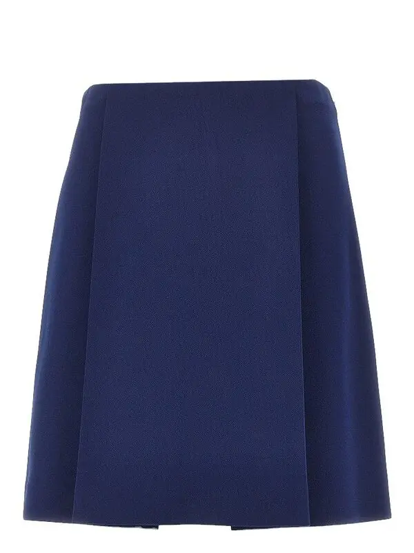 Miu Miu Tec Jersey Pleated Skirt - Blue