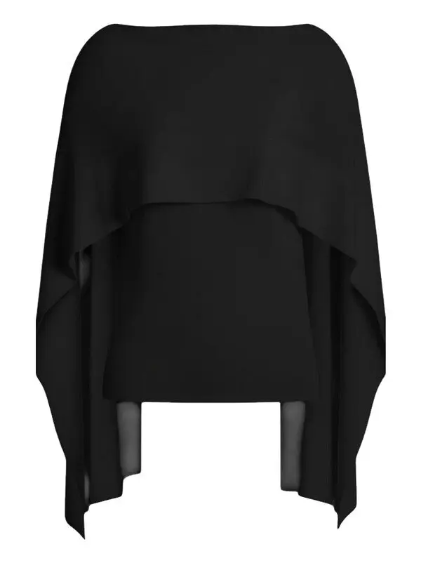 Alberta Ferretti Knitted Top With Cape Detailing - Black