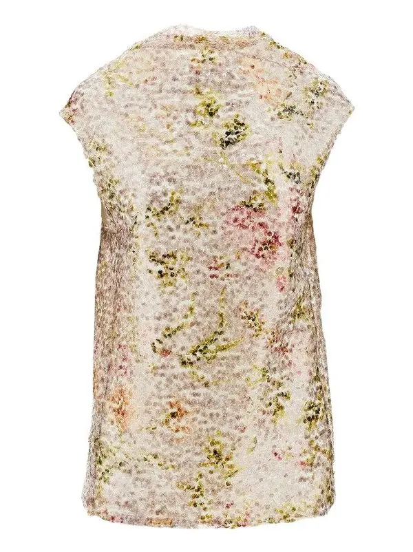 Alberta Ferretti Sleeveless Sequinned Floral Top - Multicolor