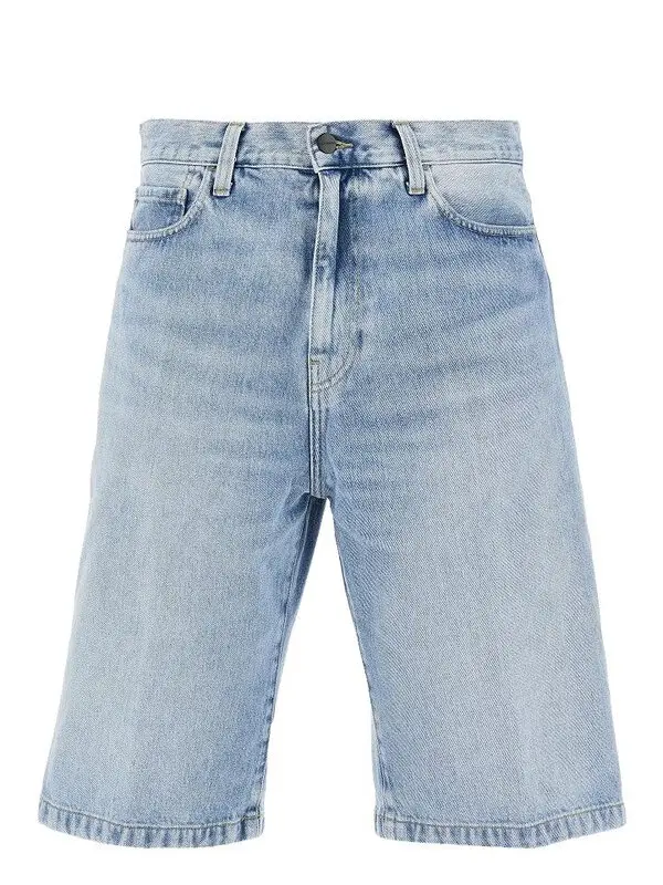 Carhartt Work In Progress Langdon Loose Fit Wide Leg Denim Shorts - Blue