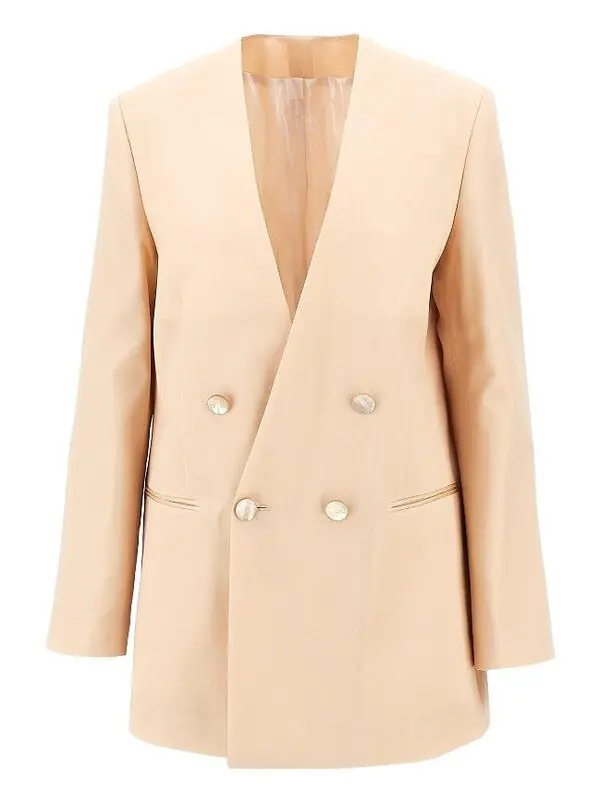 Alberta Ferretti Silk Organdy Double-breasted Jacket - Pink
