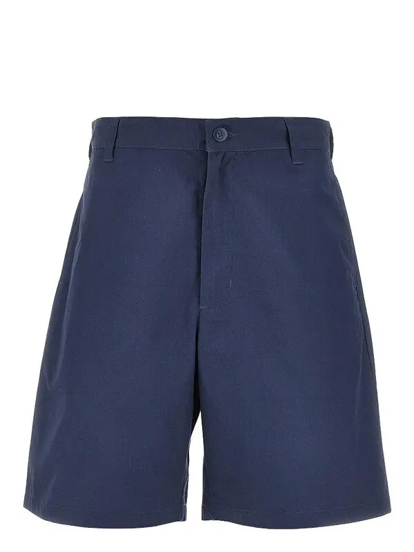 Carhartt Work In Progress Calder Cotton-blend Relaxed Fit Wide Leg Shorts - Blue