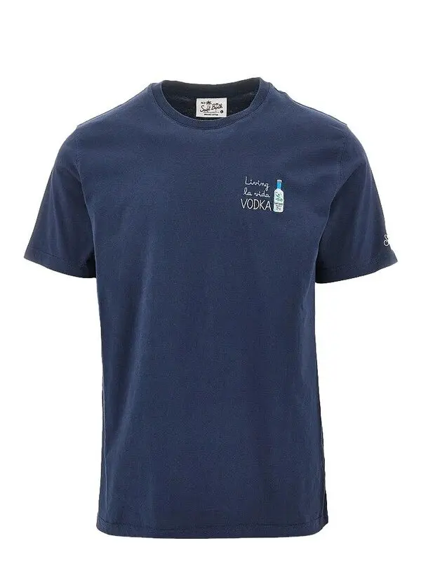 MC2 SAINT BARTH Living La Vida Vodka' Ebroidery T-shirt An - Blue
