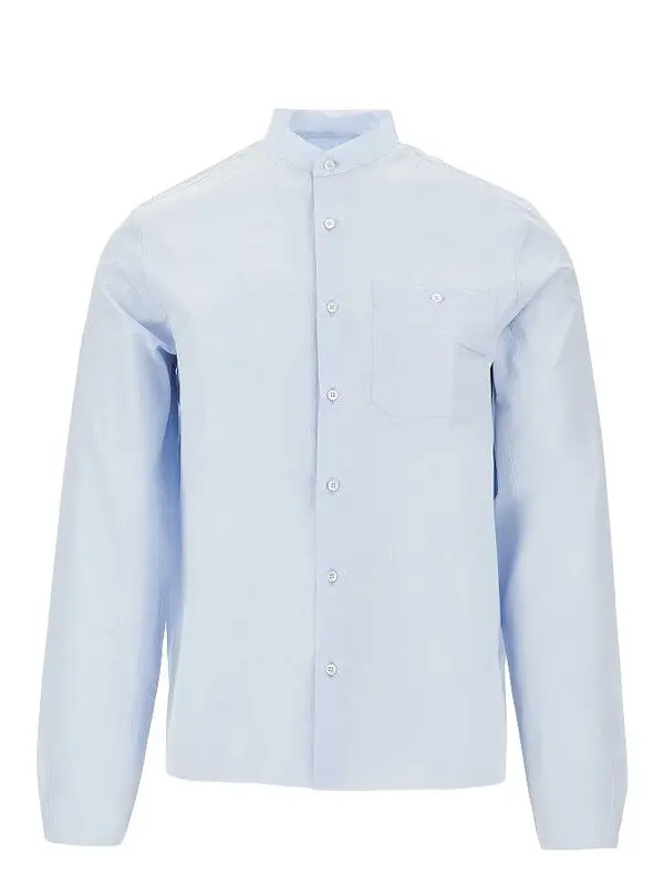 Prada Cotton Shirt With Raw-cut Edges - Blue