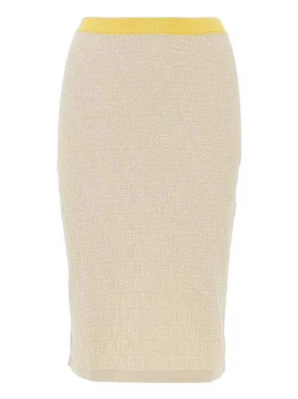Fendi Ff Jacquard Knit Midi Skirt - Multicolor
