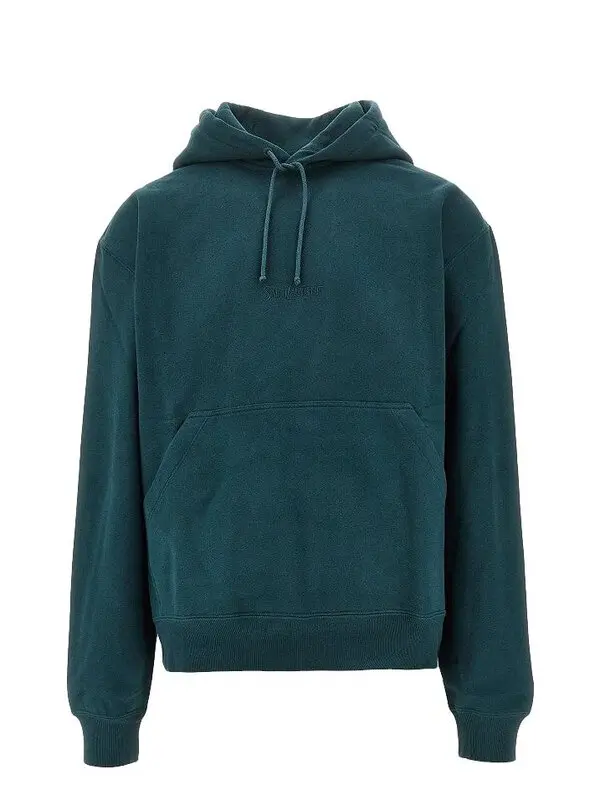 Saint Laurent Embroidered Logo Hoodie - Green