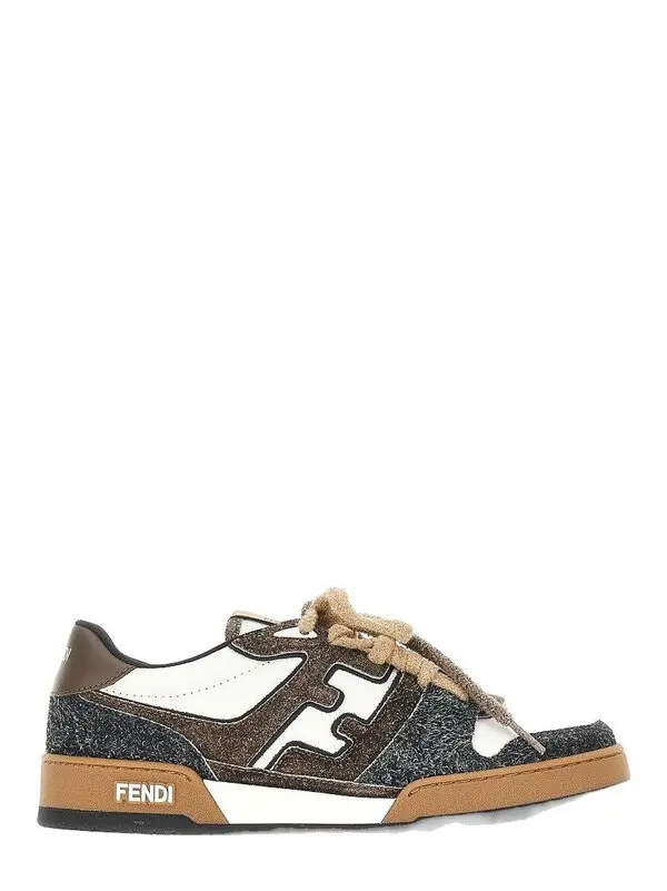 Fendi Leather And Suede Ff Motif Sneakers - Multicolor