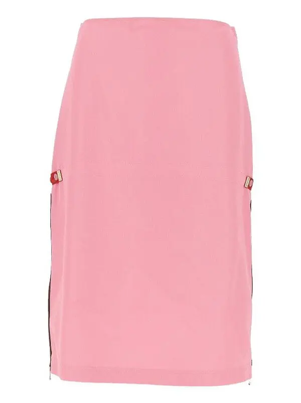 Fendi Technical Viscose Midi Skirt - Pink