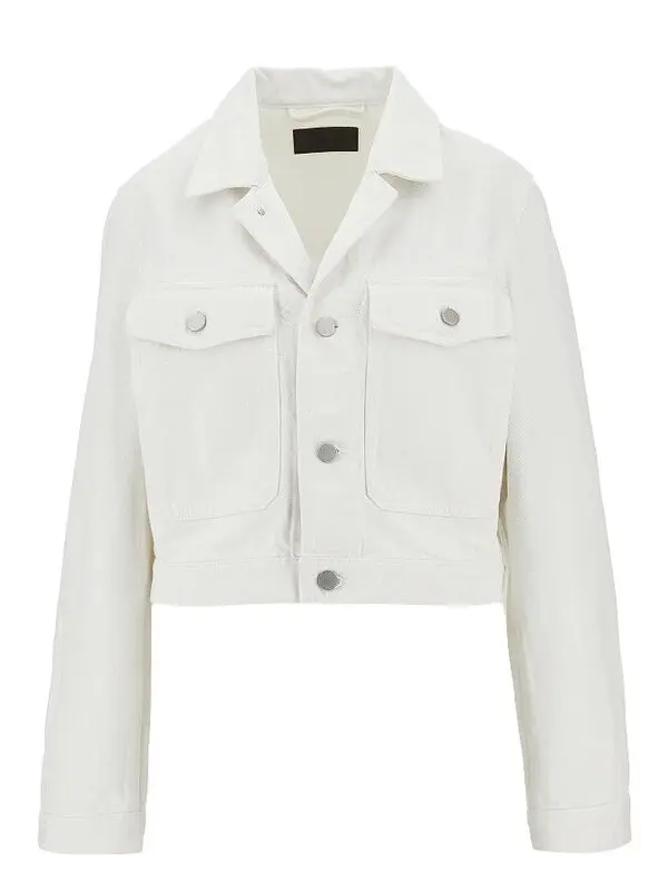 LEMAIRE Cropped Denim Blouson Jacket - White