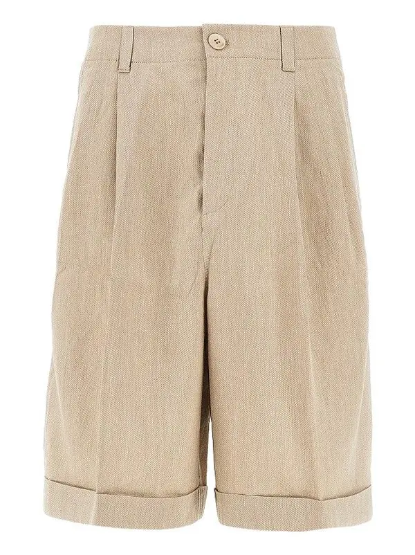 Jacquemus Pastro Textured Linen-blend Shorts - Beige