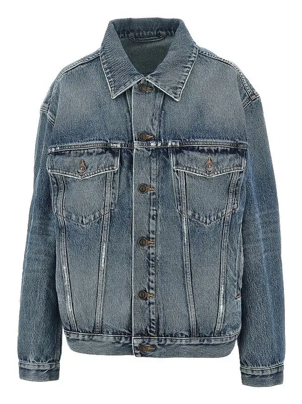 Balenciaga Kick Denim Jacket - Blue