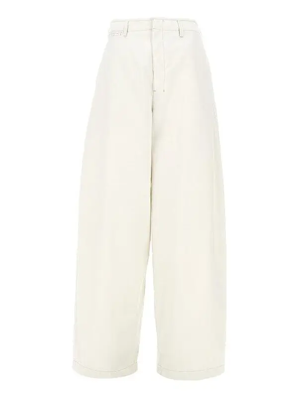LEMAIRE Cotton Twill Oversized Chino Pants - White