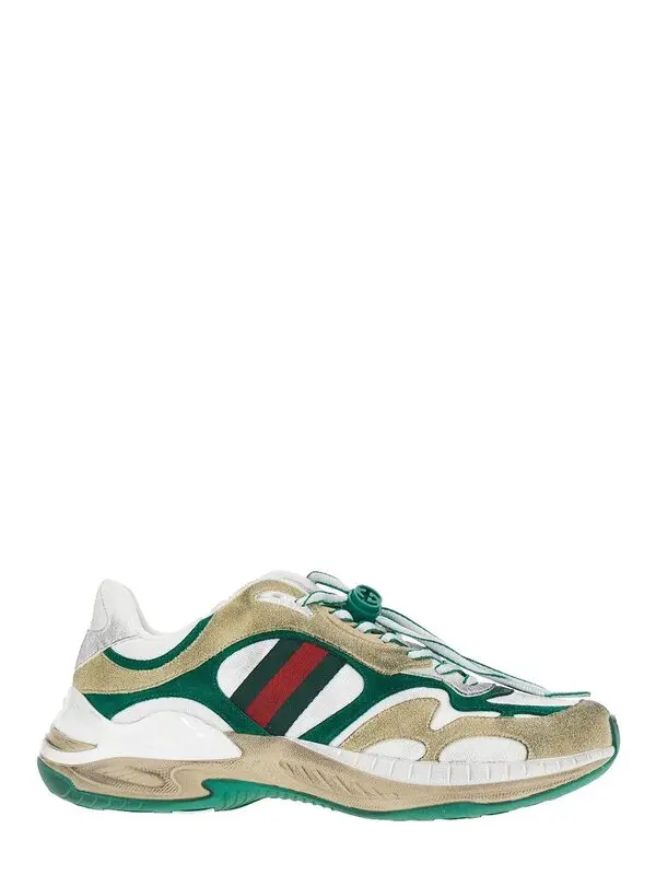 Gucci Gg Jacquard And Suede Sneakers - Multicolor