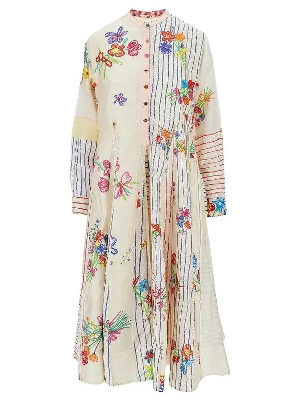 Pero Printed Cotton And Silk Midi Dress - Multicolor