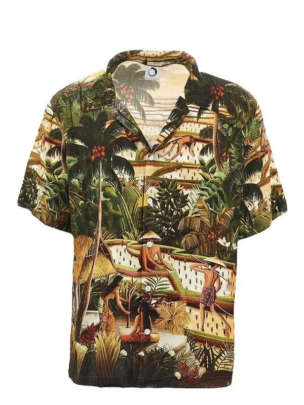 ENDLESS JOY Subak" Print Rayon Shorts - Green
