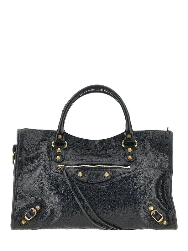 Balenciaga Arena Leather Medium "le City" Bag - Black