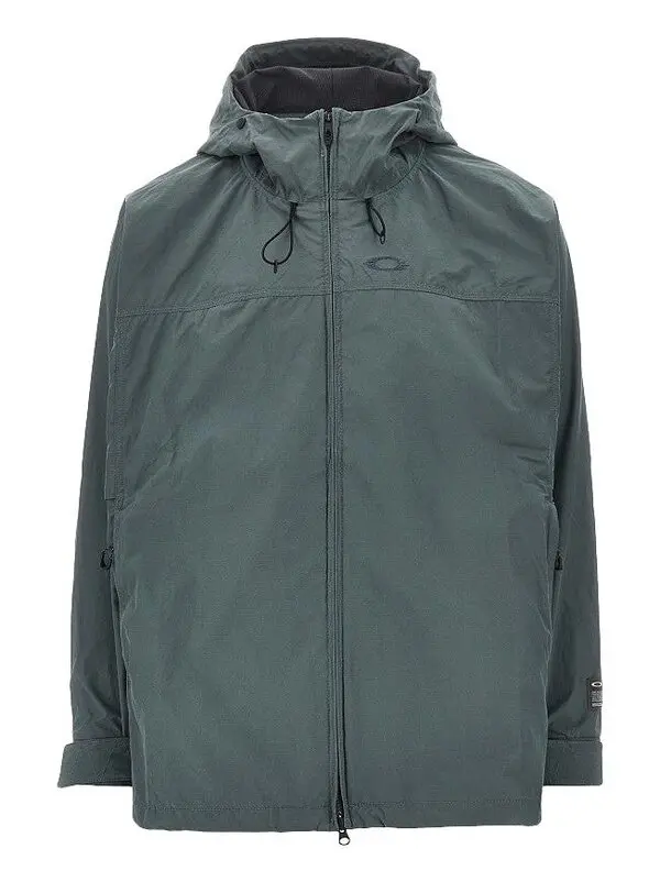 Oakley Cotton-blend Technical Jacket With Water-repellent Finish And Embroidered Logo - Green