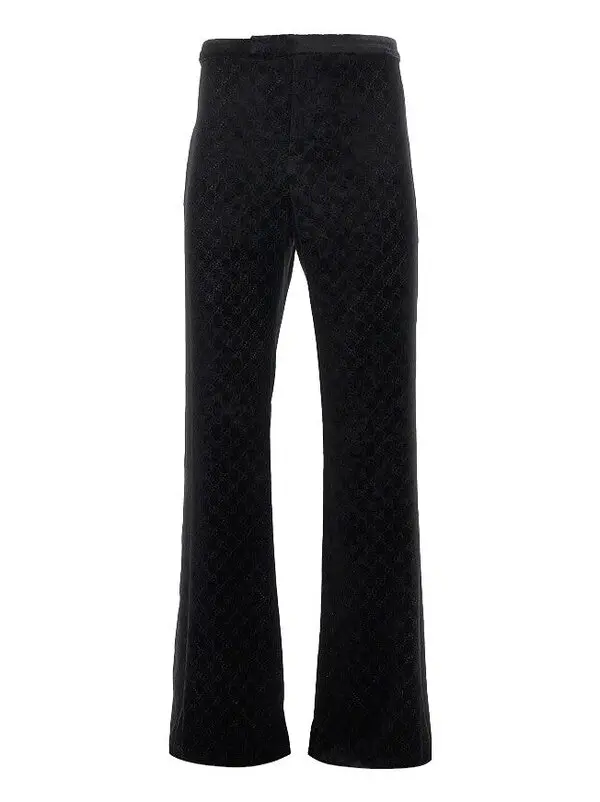 Gucci Gg Dévoré Velvet Straight Leg Pants - Black