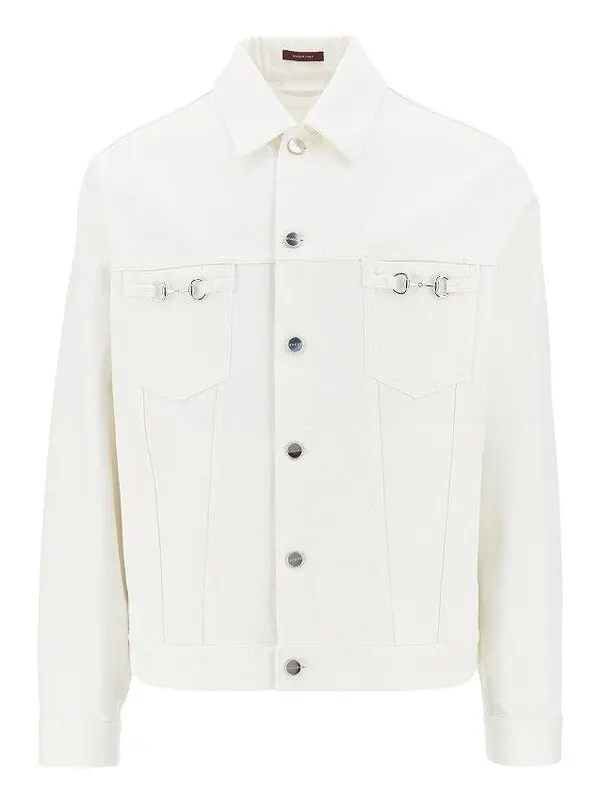 Gucci Denim Jacket With Horsebit Details - White
