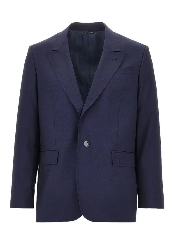 REVERES Wool And Mohair Single-breasted Jacket - Blue