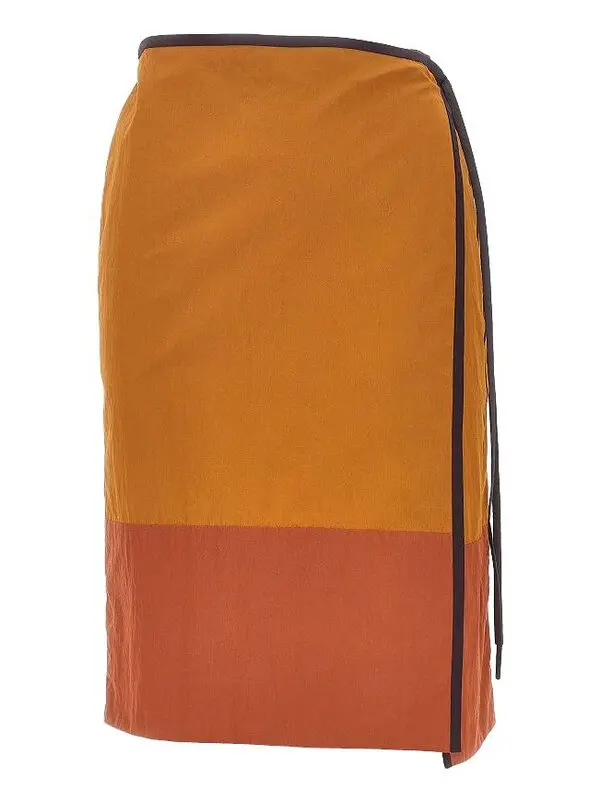Saint Laurent Color-block Nylon Wrap Skirt - Multicolor