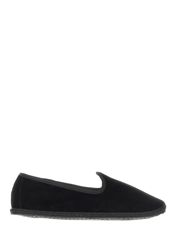VIBI VENEZIA Velvet Slippers With Grosgrain Piping - Black