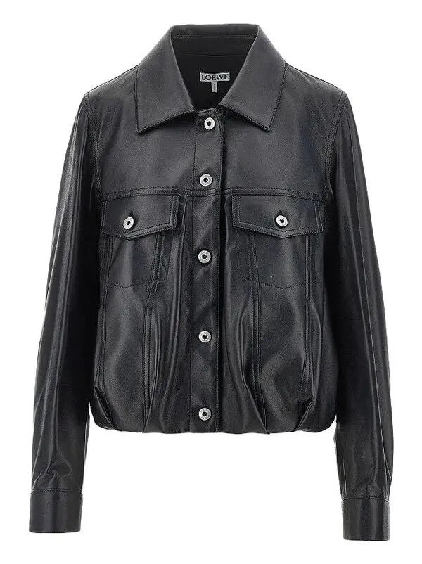 Loewe Nappa Leather Balloon Fit Jacket - Black