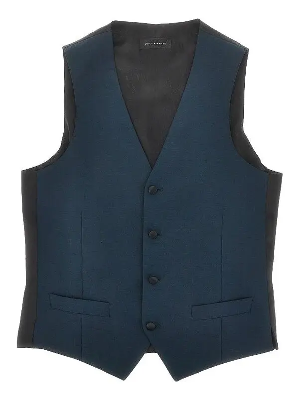 LUIGI BIANCHI Tailored Wool And Mohair Blend Vest - Green