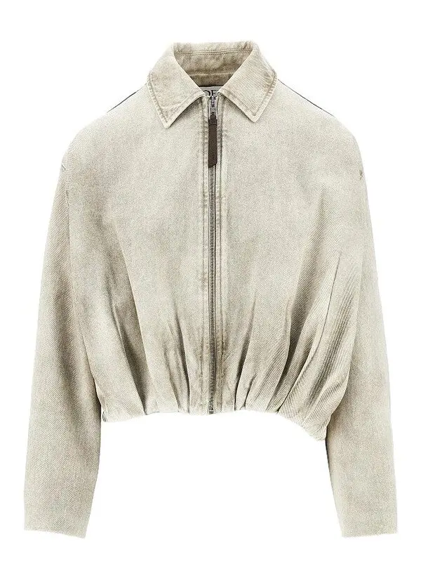 Loewe Draped Denim Jacket - Grey