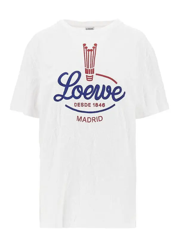 Loewe Logo Print Jersey T-shirt - White