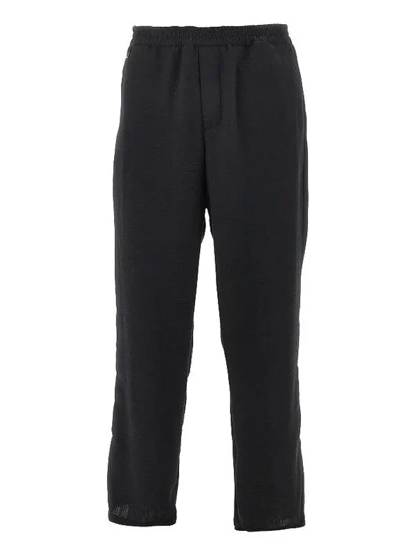 MARSEM Linen-effect Canvas Pants With Elasticated Waist - Black