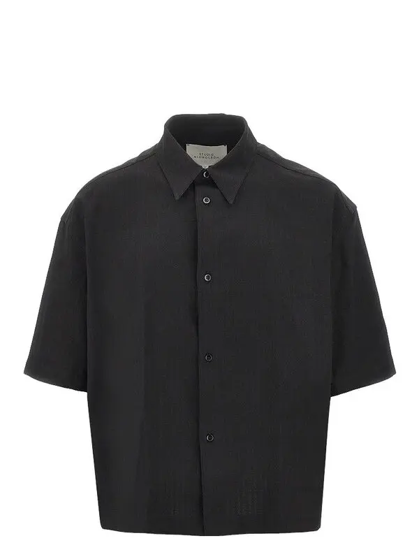 Studio Nicholson Sanko' Broken Twill Shirt An - Black