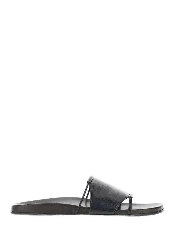 THE ROW Vivienne Leather Slides - Black