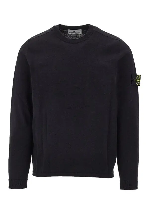 Stone Island Raw Hand Organic Cotton Crewneck Sweater - Blue