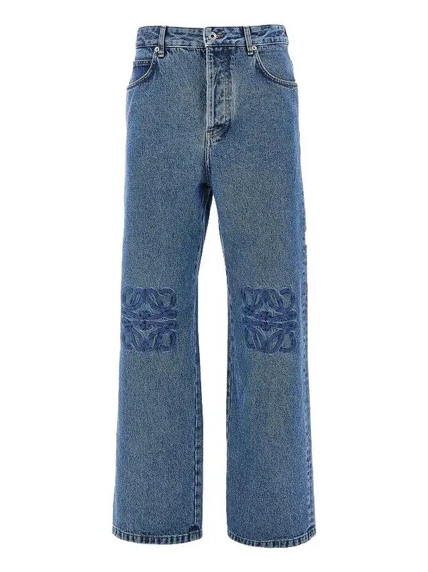 Loewe Denim With Anagram Embroidery - Blue