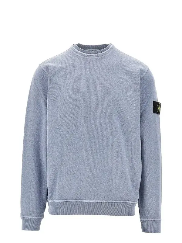Stone Island Malfilé Cotton Crewneck Sweatshirt - Blue
