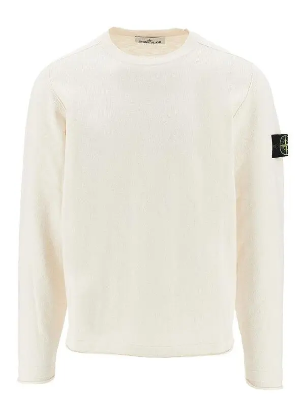 Stone Island Cotton-blend Crewneck Sweater - White