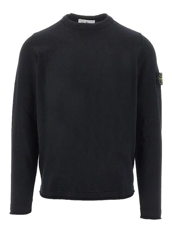 Stone Island Cotton-blend Crewneck Sweater - Black