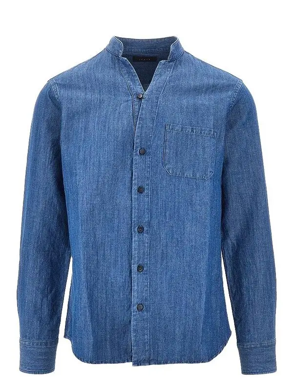 Sease Denim Fih Tail Hirt - Blue