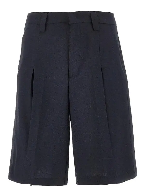 C.9.3 Wool-blend Canvas Bermuda Shorts - Blue