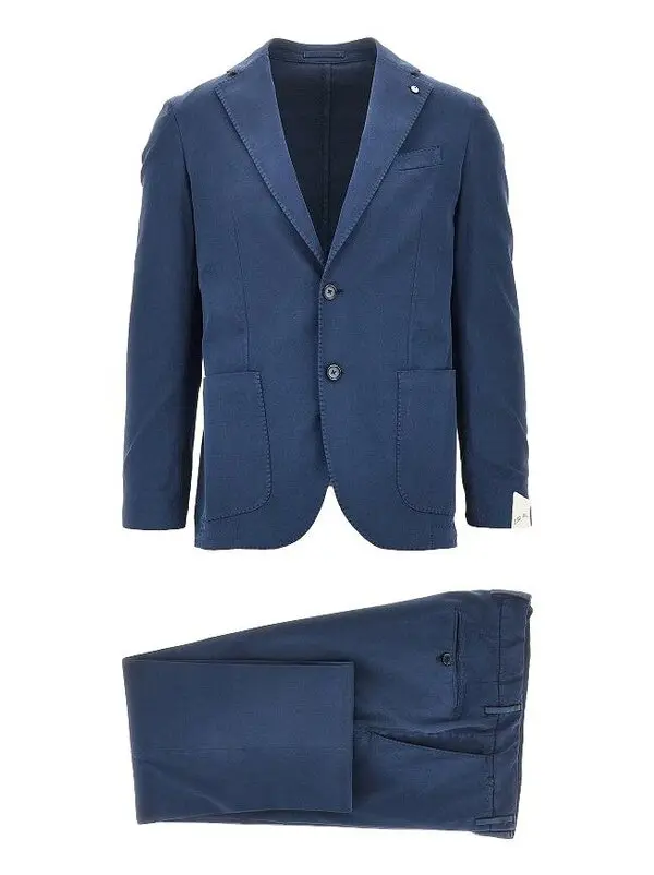 L.B.M. 1911 Jack' Cotton And Silk Blend Tailored Suit - Blue