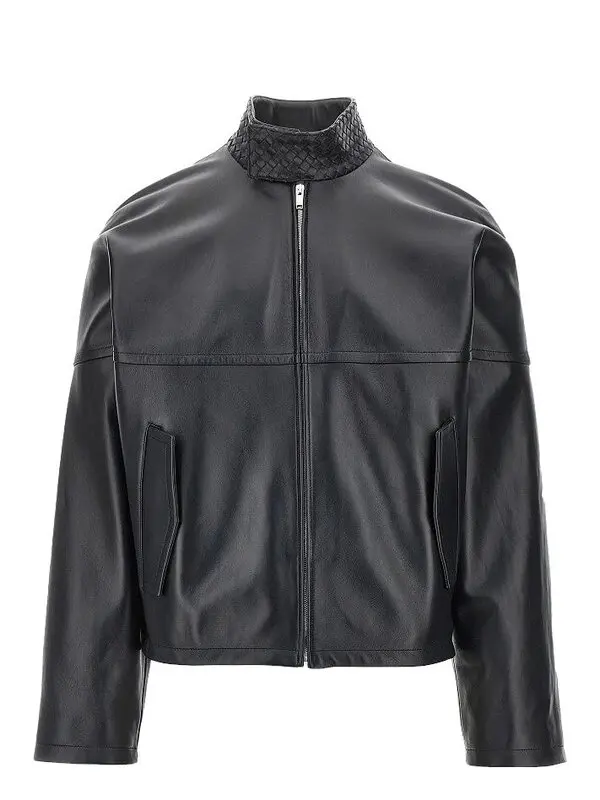 Bottega Veneta Nappa Leather Blouson Jacket - Black