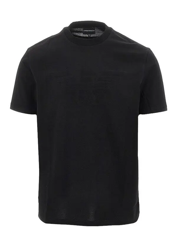 Emporio Armani Jacquard Eagle T-hirt - Black