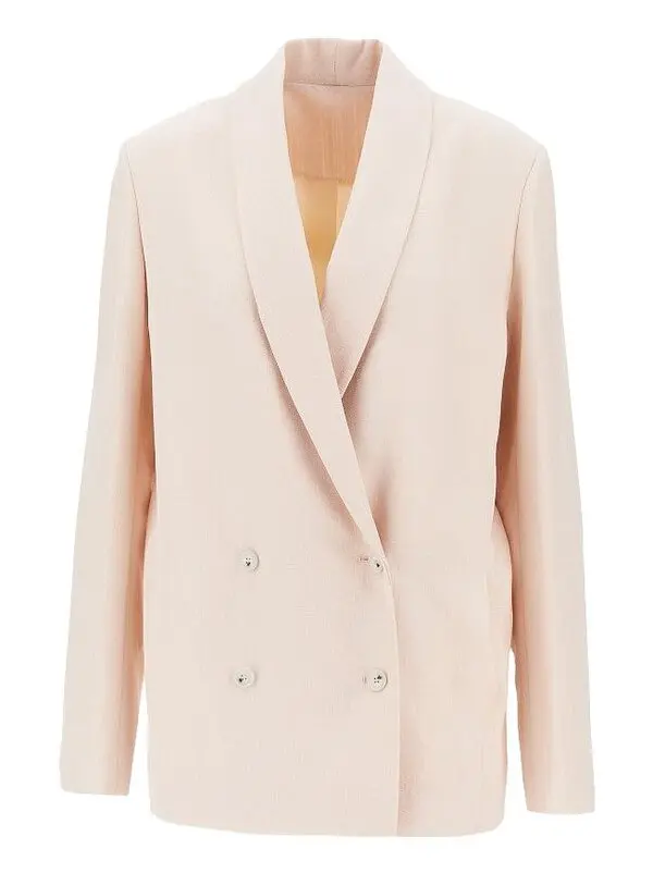 Loulou De Saison Minka Oversized Double-breasted Shawl Lapel Jacket - Pink