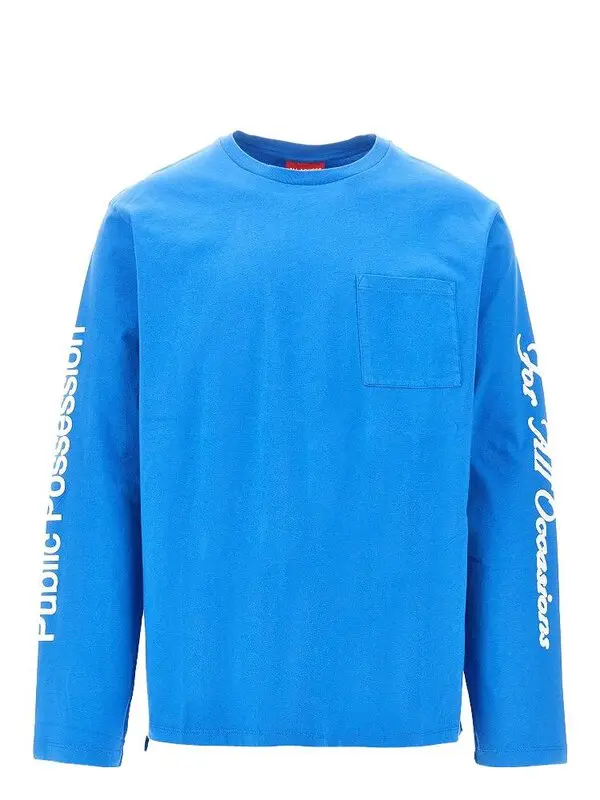 PUBLIC POSSESSION Mobile D J' Cotton T-hirt - Blue