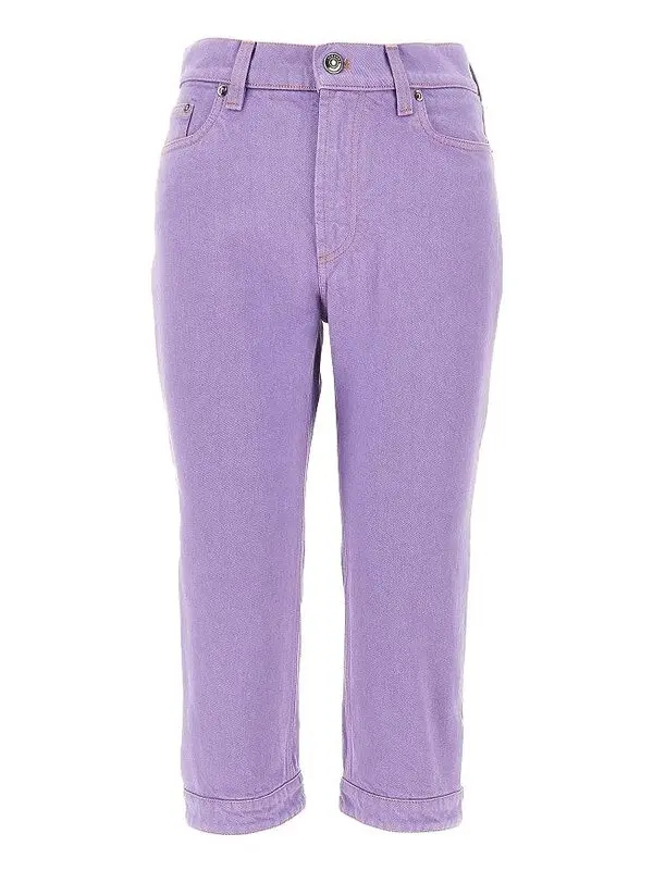Versace Capri Jeans With Medusa Logo - Purple
