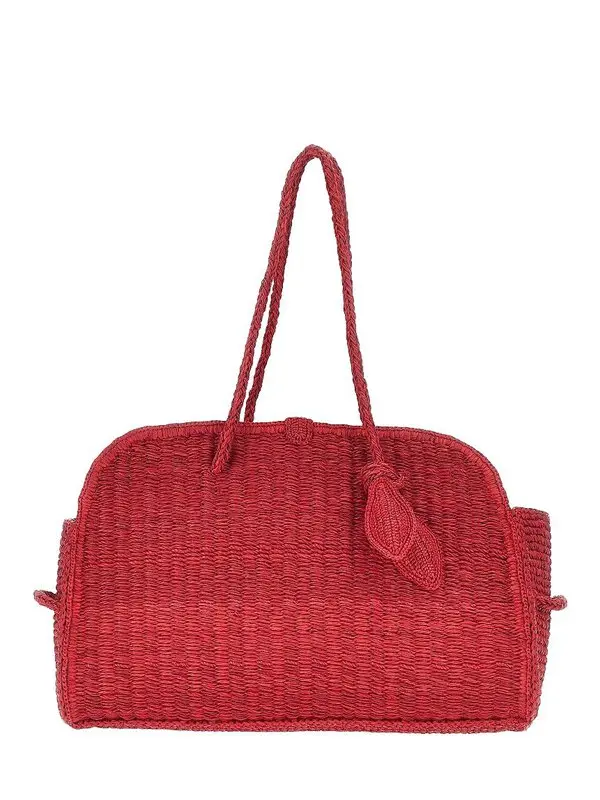 Jacquemus Turismo Raffia Tote Bag - Red